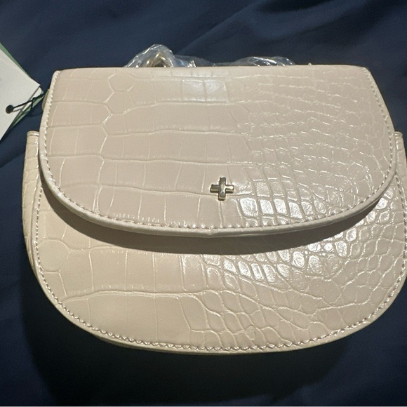 Peta + Jain | Bags | Peta Jain Alisa Almond Croc Gold Chain Smooth ...